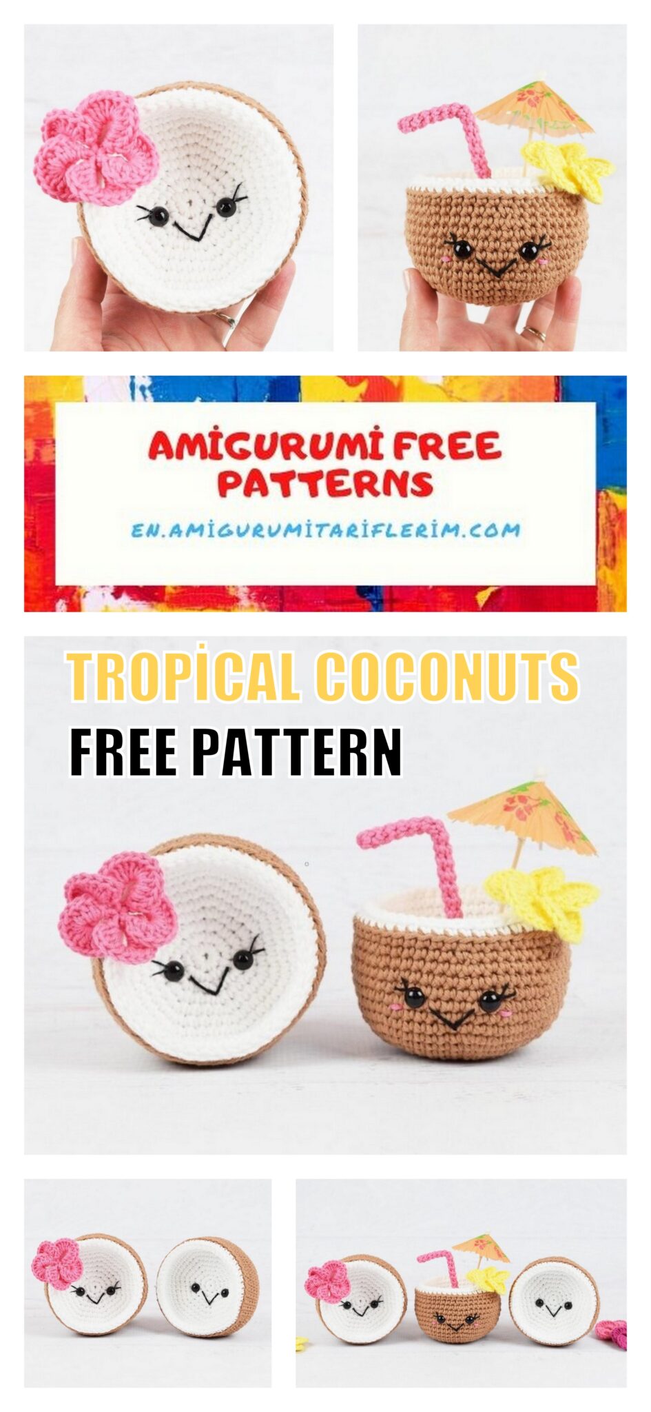 Tropical Coconuts Amigurumi Free Pattern - En.amigurumitariflerim.com