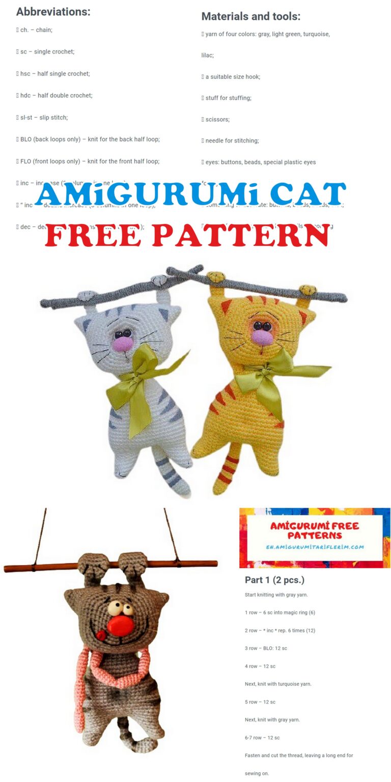 Crazy Cat Amigurumi Free Pattern - En.amigurumitariflerim.com