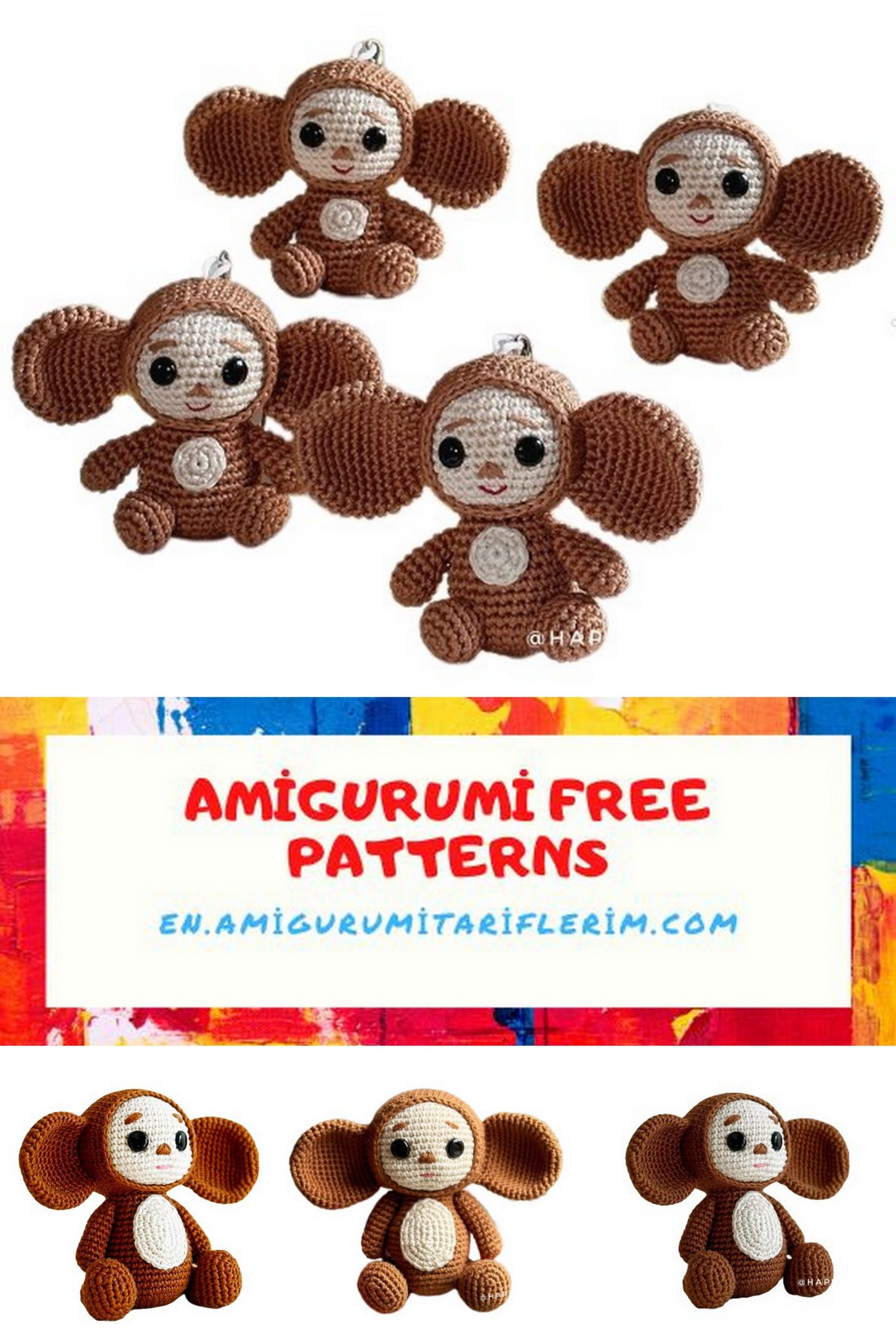 Amigurumi Cheburashka Keychain Free Pattern - Craft Your Own Cute ...
