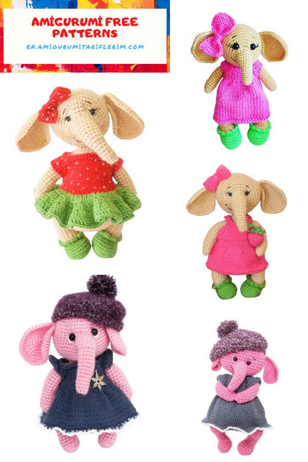 Fancy Elephant Amigurumi Free Pattern – En.amigurumitariflerim.com